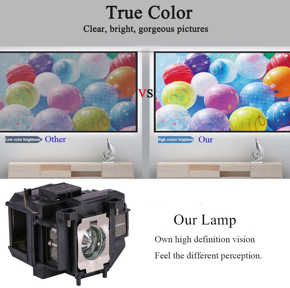 Replacement Lamp W/Housing for EPSON ELPLP67 / V13H010L67 EB-S02/S11 ...