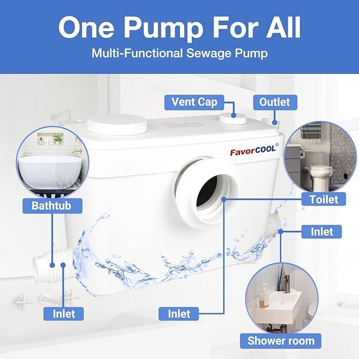 600w Macerator Sewerage Sump Pump Waste Water Marine Toilet Disposal ...