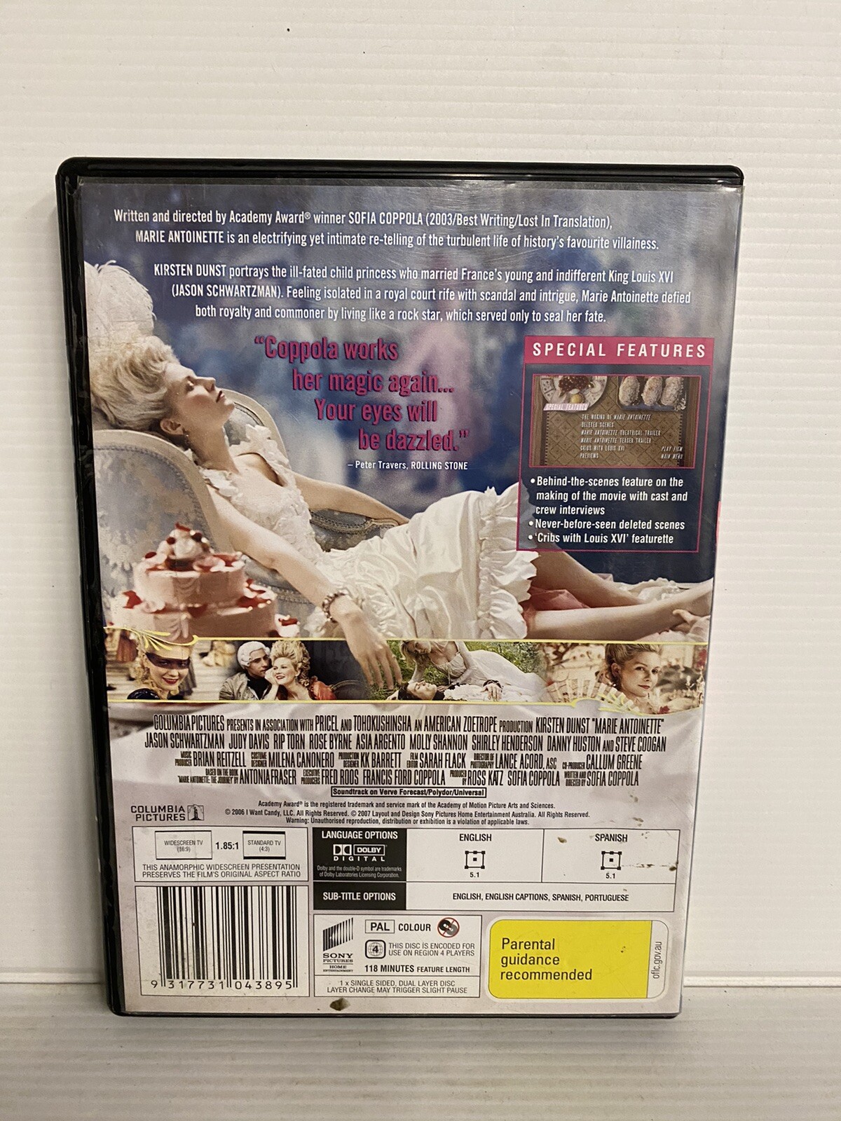 Marie Antoinette (DVD, 2006) Region 4 A27 New Sealed 9317731043895 | eBay
