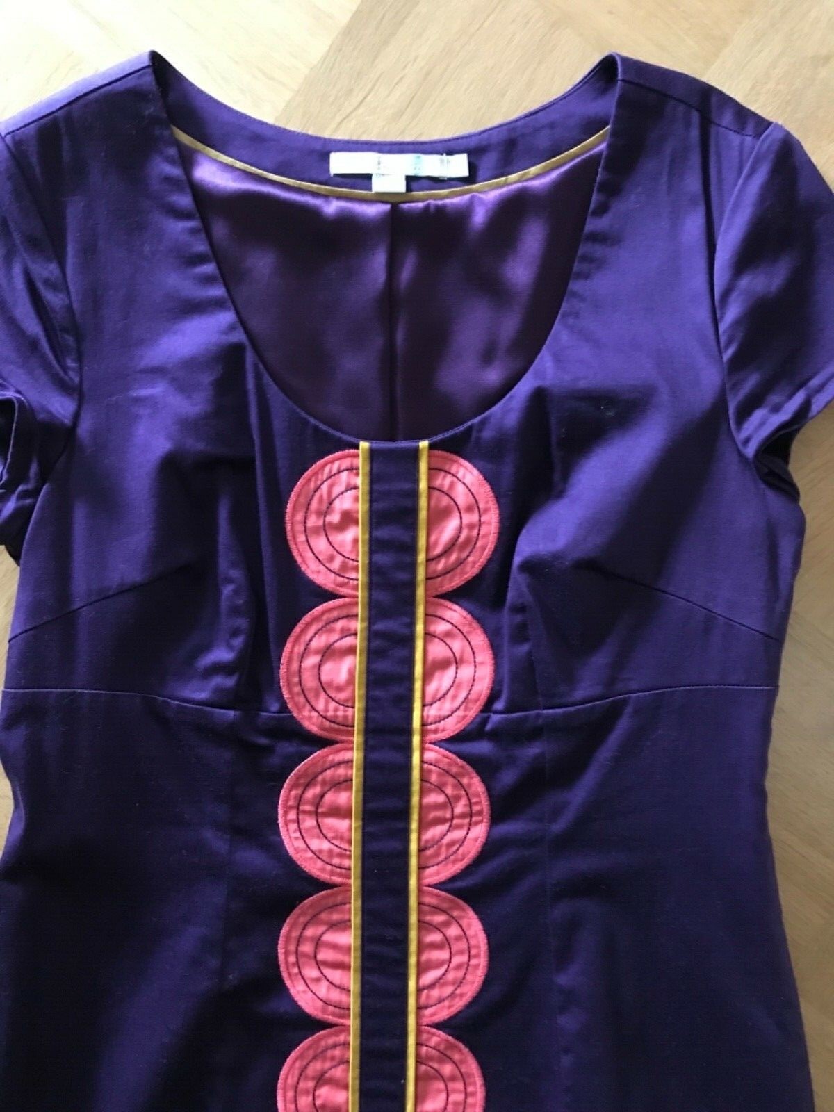 Johnny J. P. Boden Kleid Sommerkleid lila bunt Baumwolle Größe 36 UK10L ...