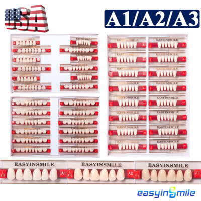 Dental DIY Denture Acrylic Resin False Teeth Full Set A1/A2/A3 Shade ...