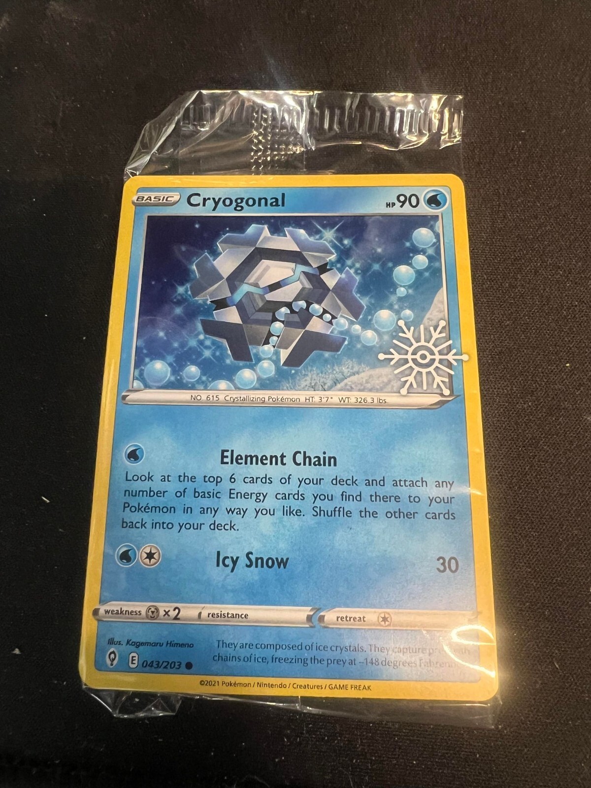 Cryogonal 043/203 Holiday Advent Calendar Promo Sealed Pokemon Trading ...
