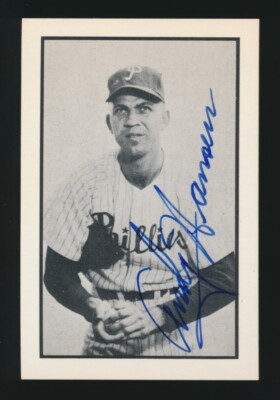 1953 Bowman B&W *Reprint* -#64 ANDY HANSEN (Phillies) *AUTOGRAPHED* d ...