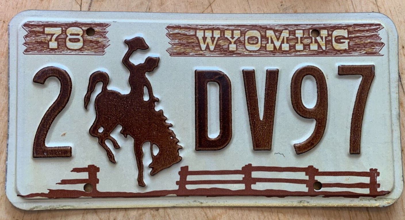 1978 WYOMING DISABLED VETERAN LICENSE PLATE " 2 DV 97 " WY 78 MILITARY ...