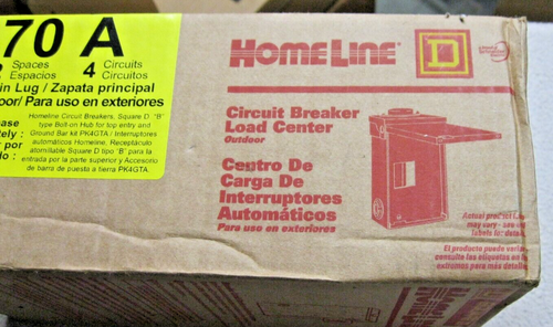 Homeline 70 Amp 2 Space 4 Circuit Outdoor Main Lug Load Center ...