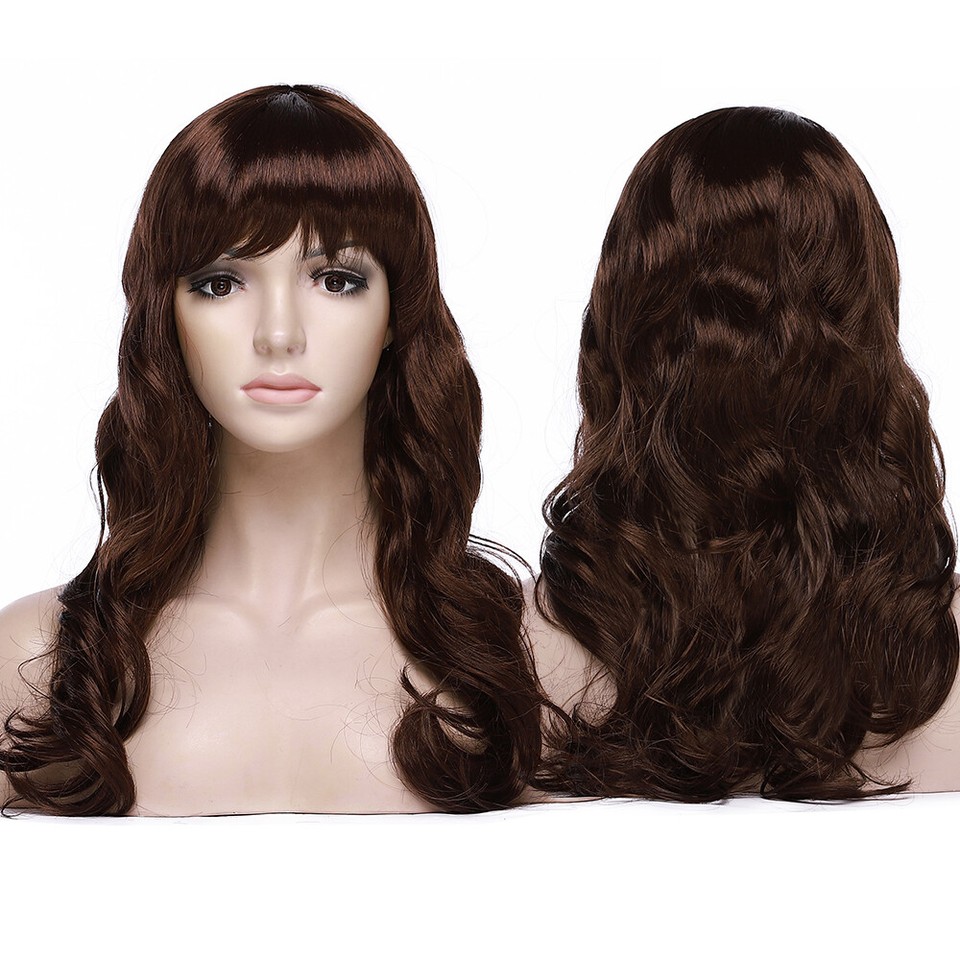 Women Cosplay Costume Hair Wig Heat Resistant Straight Wavy Ombre Wig ...