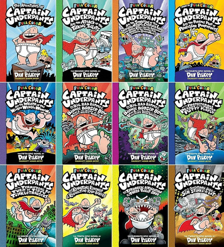 New: Captain Underpants Books 1-12 Complete books set by Dav Pilkey ...
