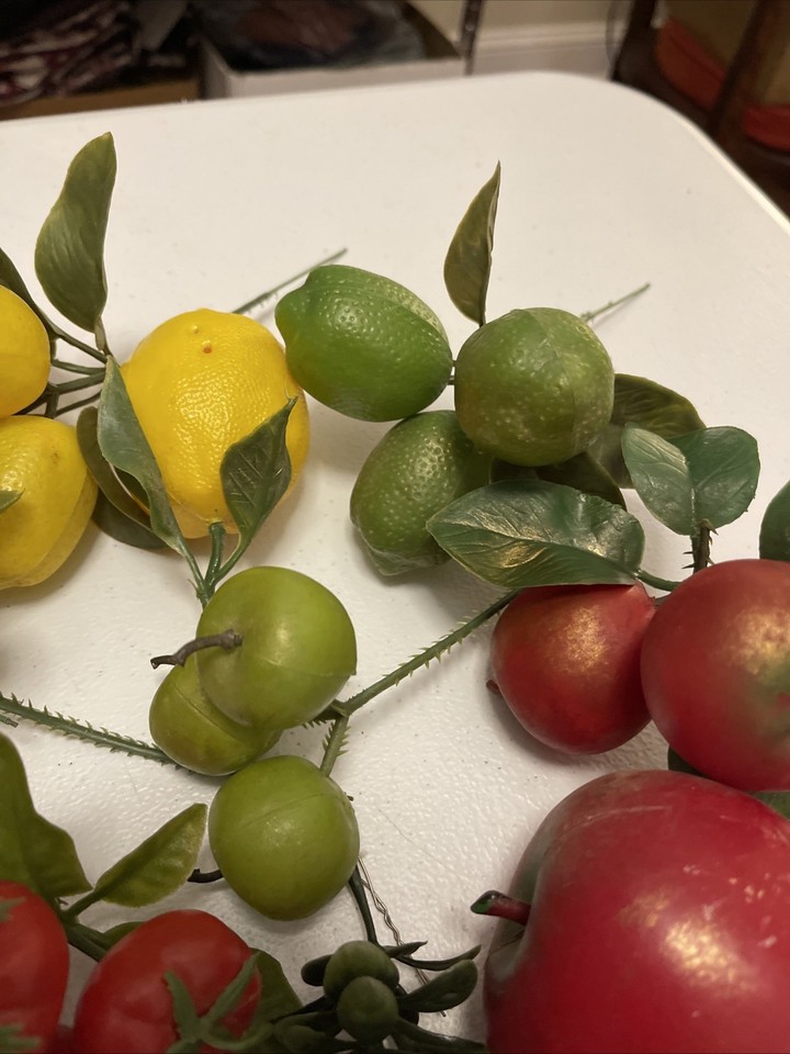 Vtg Lot Fake Fruit Medieval Lifelike Artificial Home Decor Mid Century ...