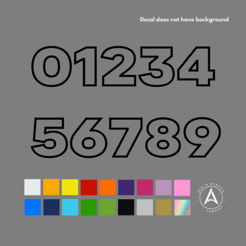 Custom Vinyl Numbers Decal Sticker Car Truck Window BMX Dirt Bike ...