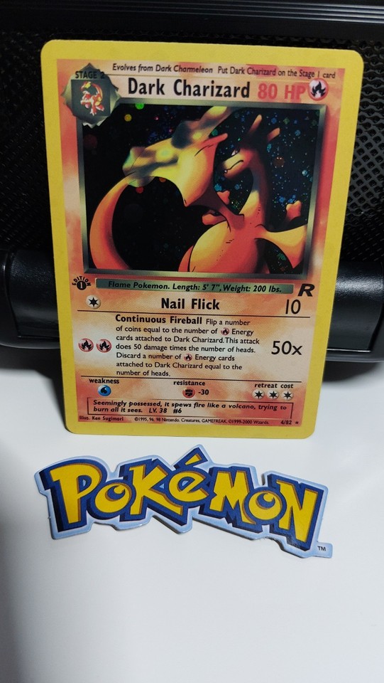 Dark Charizard 1st Edition Holo 4/82 Pokemon Team Rocket Set 2000 ...