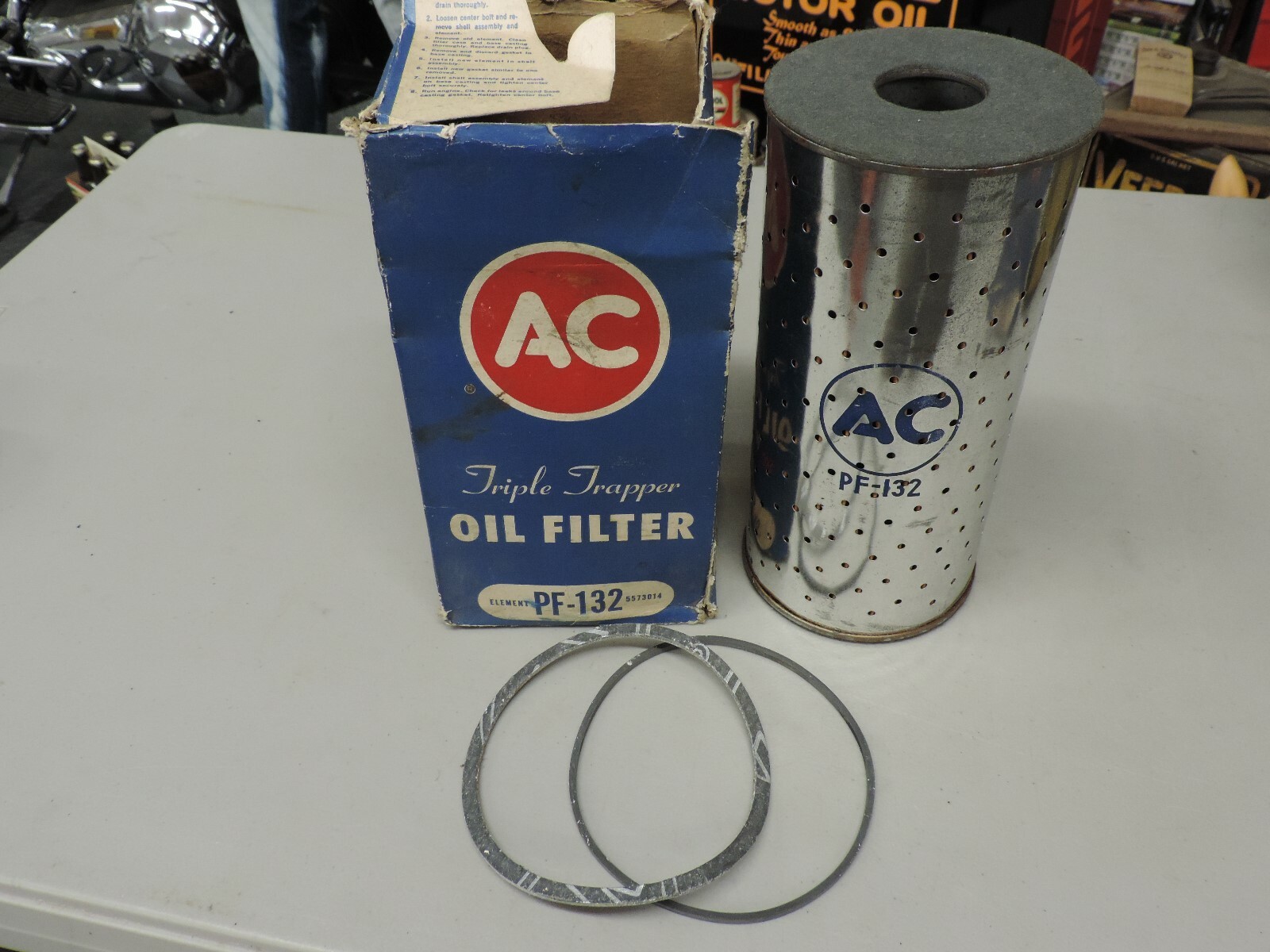 NOS VINTAGE AC P 132 Triple Trapper OIL FILTER - GM Part Number 5573014 ...
