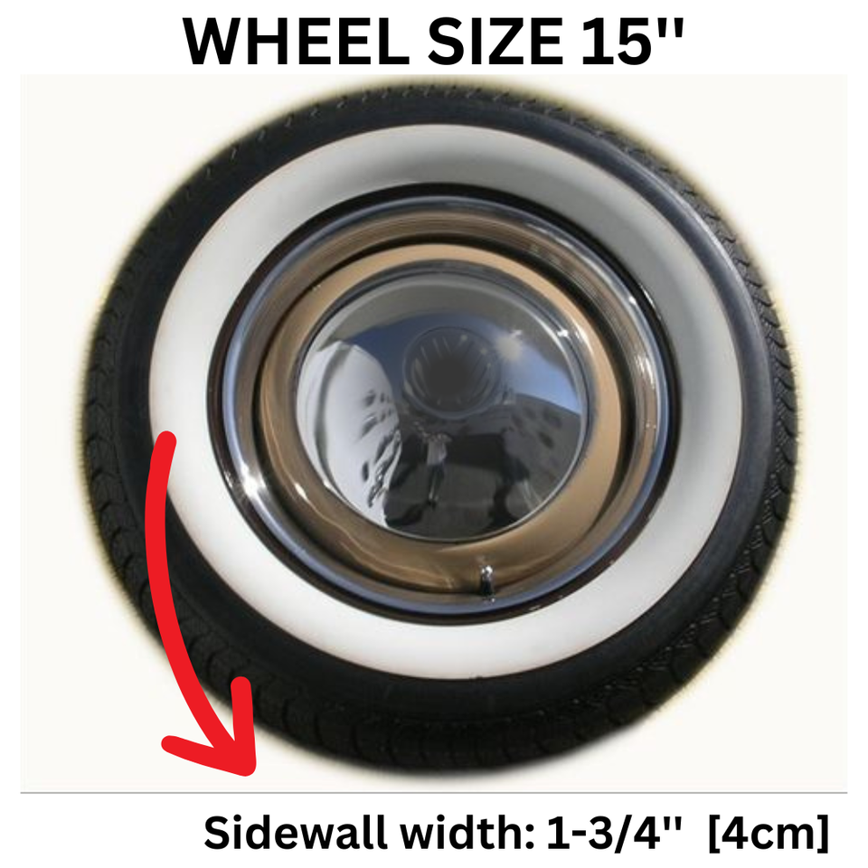 OMEGA Portawalls White Wall Tire Insert 15" Rims Sidewall Set 4x | eBay