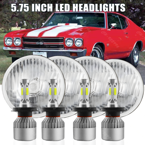 4PCS 5.75" 5 3/4" LED Headlights Hi/Lo Beam for Chevy Chevelle 1964 ...
