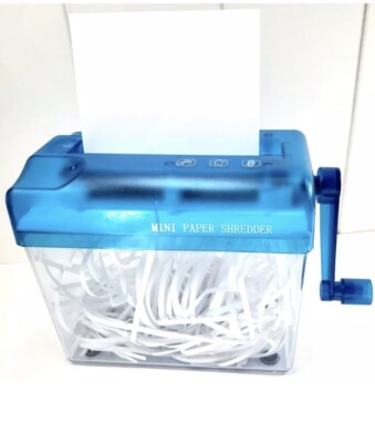 Mini Document Shredder HAND CRANK SHREDDER Small Hand Operated Paper ...