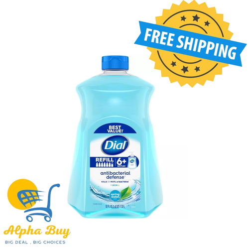 Dial Complete Antibacterial Liquid Hand Soap Refill, Spring Water, 52 ...