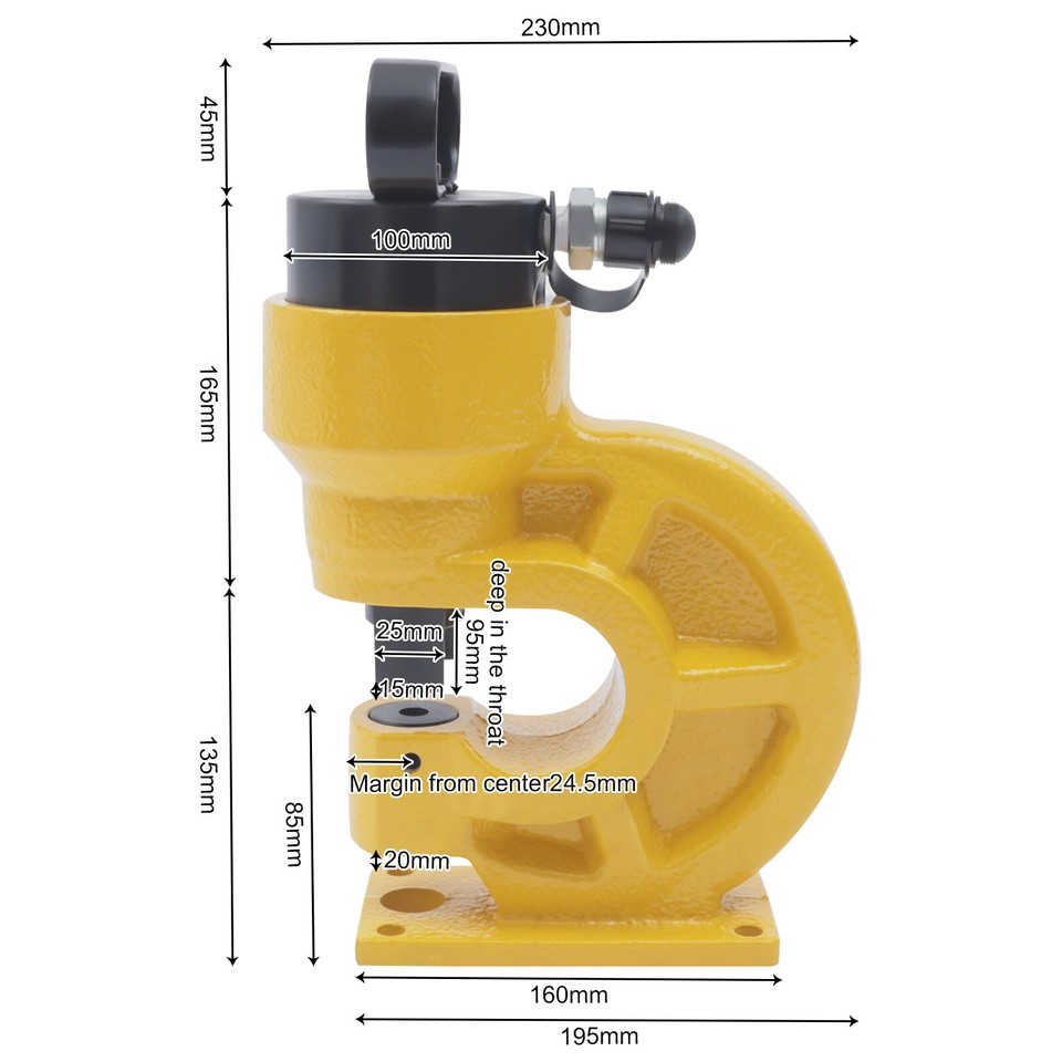 TOP CH-60 Hydraulic Busbar Hole Puncher 31 Ton Knockout Punch Set Four ...