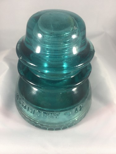 1 Antique Vintage Hemingray No 42 Glass Insulator CD 154 Aqua Blue | eBay