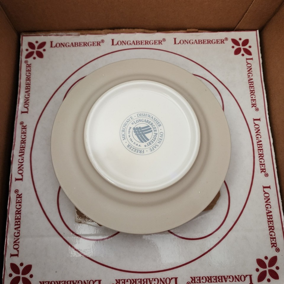 Longaberger Pottery WT Classic Blue 20 Piece Dinnerware Set USA NIB ...