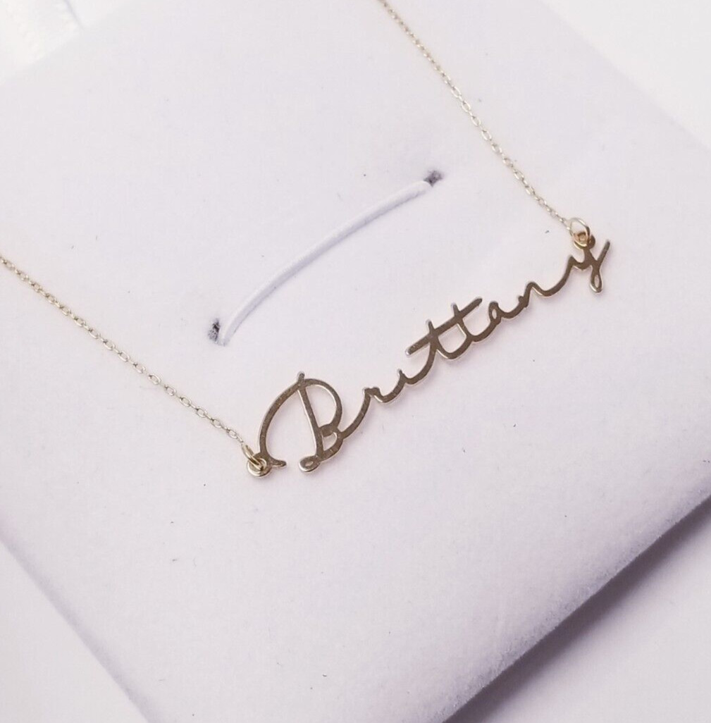 14k Yellow Gold Cursive Name Pendant Necklace 1.8g "B… - Gem