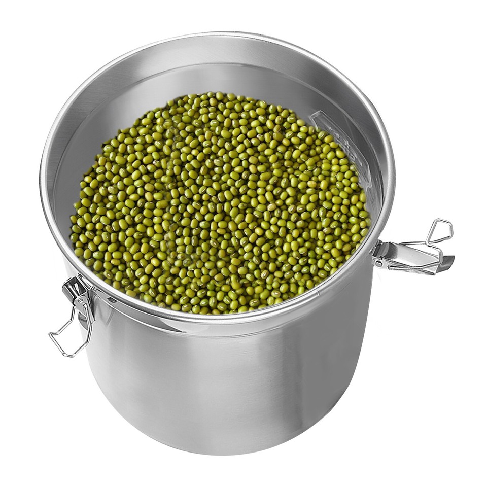 6L Airtight Rice Bucket 304 Stainless Steel Canister Food Storage ...