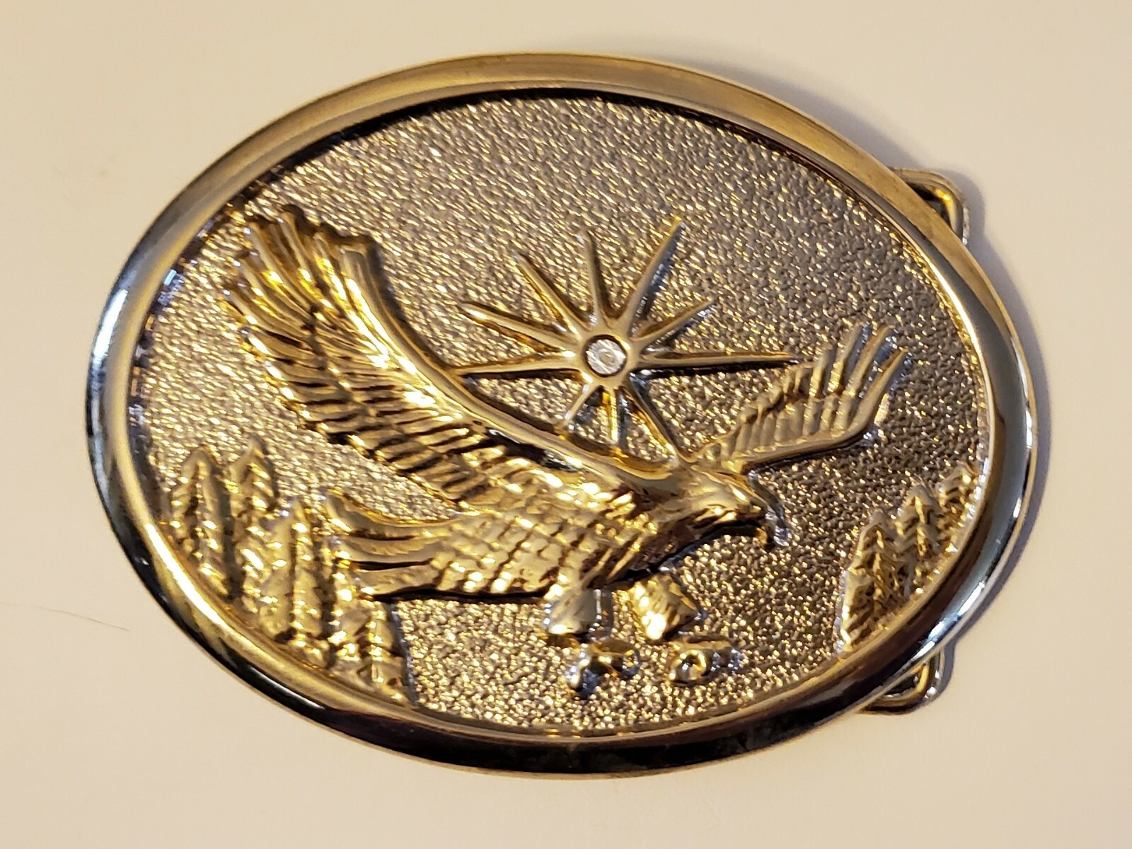 Eagle Sun Trees design Belt Buckle Vintage LN Never u… - Gem