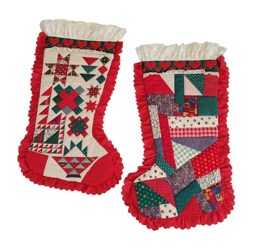 Vintage Handmade Quilted Stockings 34" | eBay