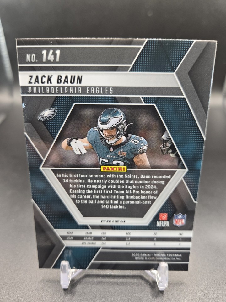 Zack Baun 2025 Panini Mosaic Green Color Match #141 mosaic prizm | eBay