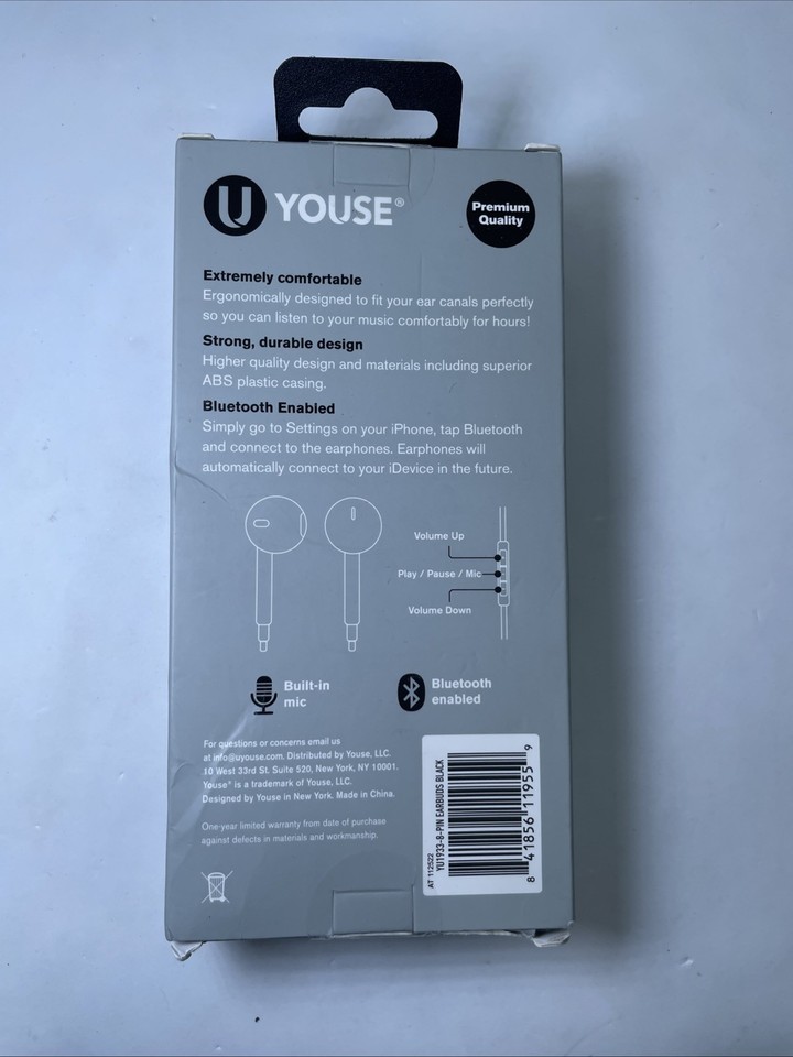 U Youse 8 Pin Earbuds Built In mic & Volume | eBay