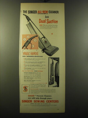 1949 Singer Vacuum Cleaner Ad - The Singer all-new cleaner has dual ...