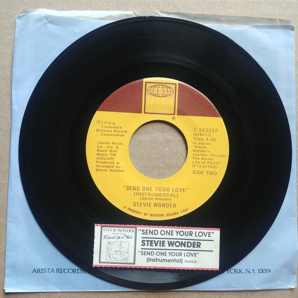 STEVIE WONDER Send One Your Love 45 7" Vinyl Record Tamla Records ...
