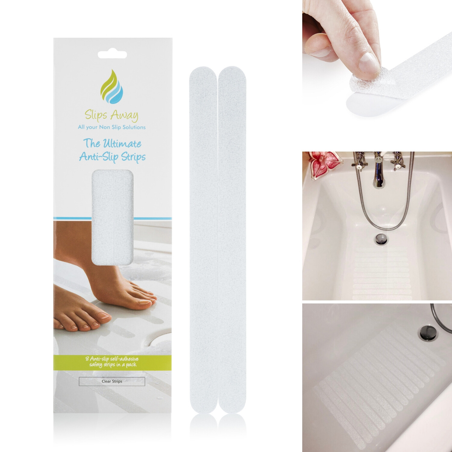 NON SLIP BATH MAT SHOWER TRAY SAFETY STRONG GRIP STICKERS NON RUBBER ...