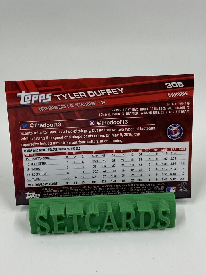 2017 Topps Chrome Sapphire Edition PR 250 Tyler Duffey #305 Twins ...