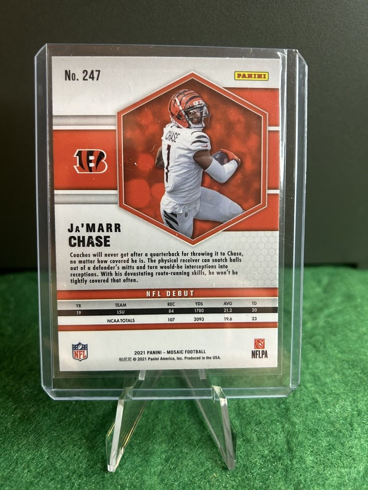 Ja’Marr Jamarr Chase NFL Debut Rookie Card RC 2021 Panini Mosaic ...