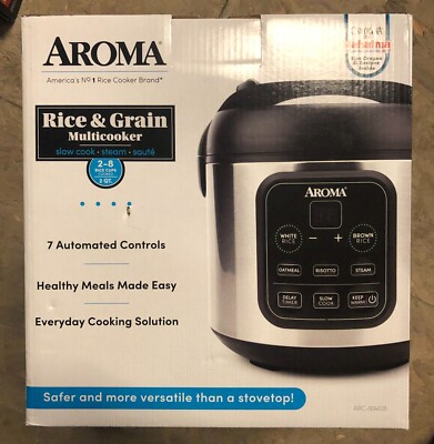 Rice & Grain Cooker Slow Cook, Steam, Risotto, 8-cup cooked/4-cup ...