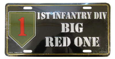 1st Infantry Division Big Red One Black 6"x12" Aluminum License Plate ...