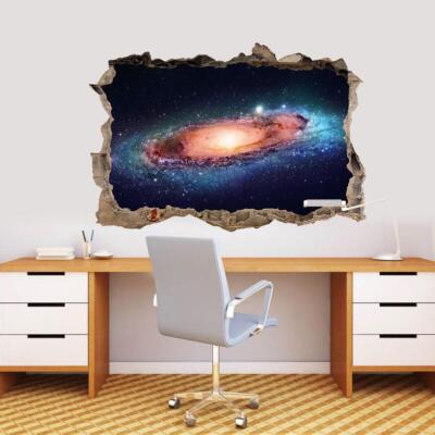 Space Galaxy Interstellar Stars 3D Smashed Wall Sticker Decal Art Mural ...