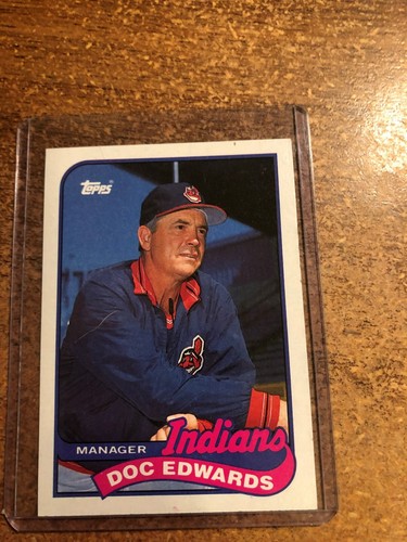 1989 Topps Baseball # 534 Doc Edwards Indians Manager/Checklist Unused ...