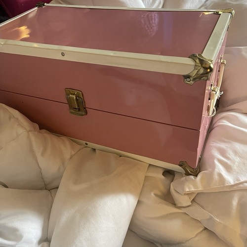 Vintage 60's Atco Doll Steamer Trunk Pink Chest Wardrobe Closet Case ...