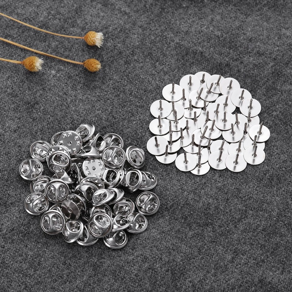 120PCS 10MM Thorn Horse Needle Pin Backs with Tie Tacks Lapel Holder ...