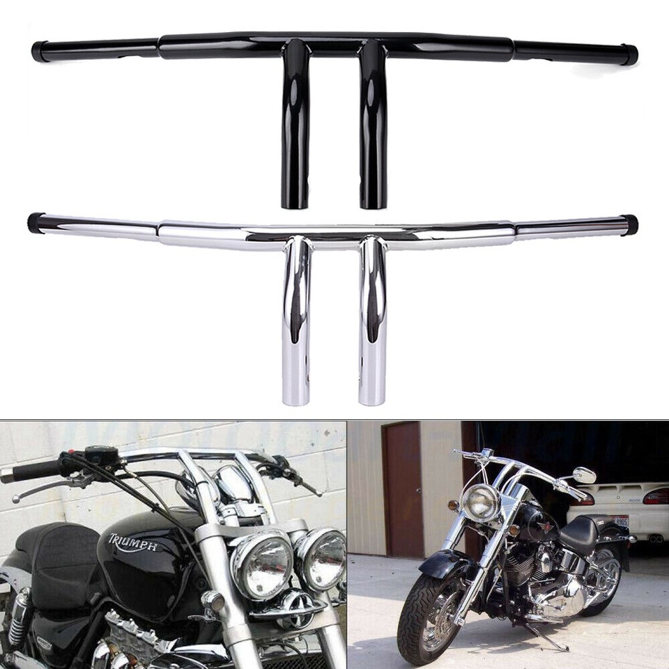 Motorcycle 1'' & 7/8" Handlebars Z Bar Drag Bars For Harley Honda ...