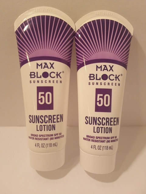 Max block sunscreen spf 50 water resistant for 80 minutes pack of 2 | eBay