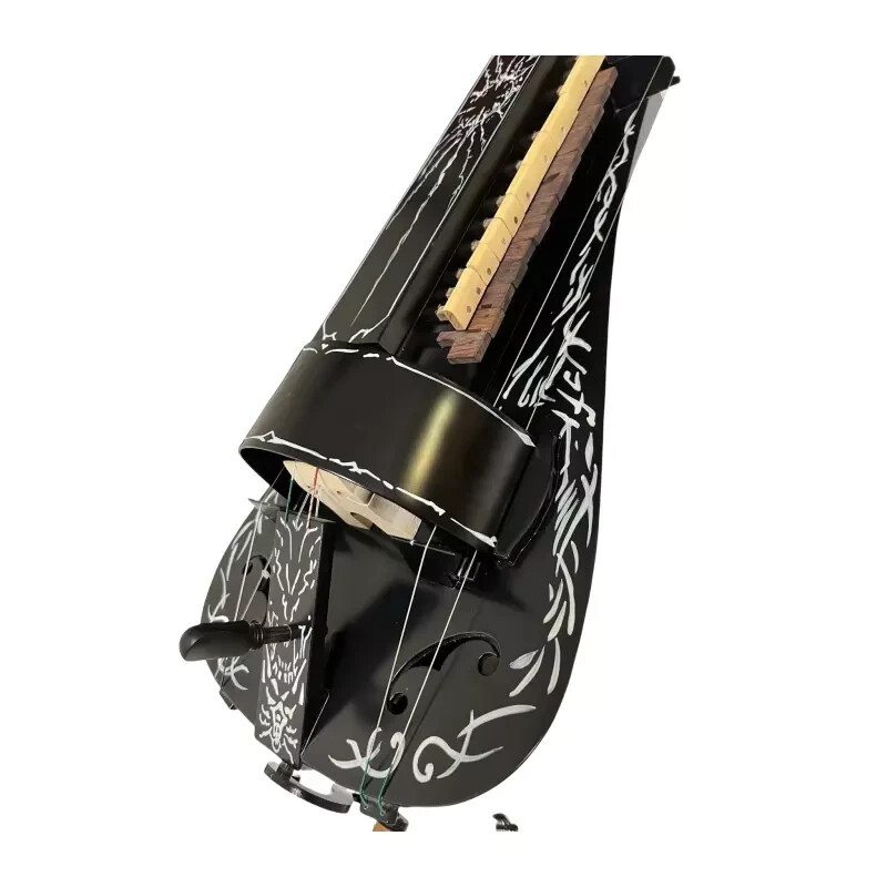 Black Hurdy-gurdy, 6 strings 24 keys Hurdy Gurdy, pretty drawing.Good ...