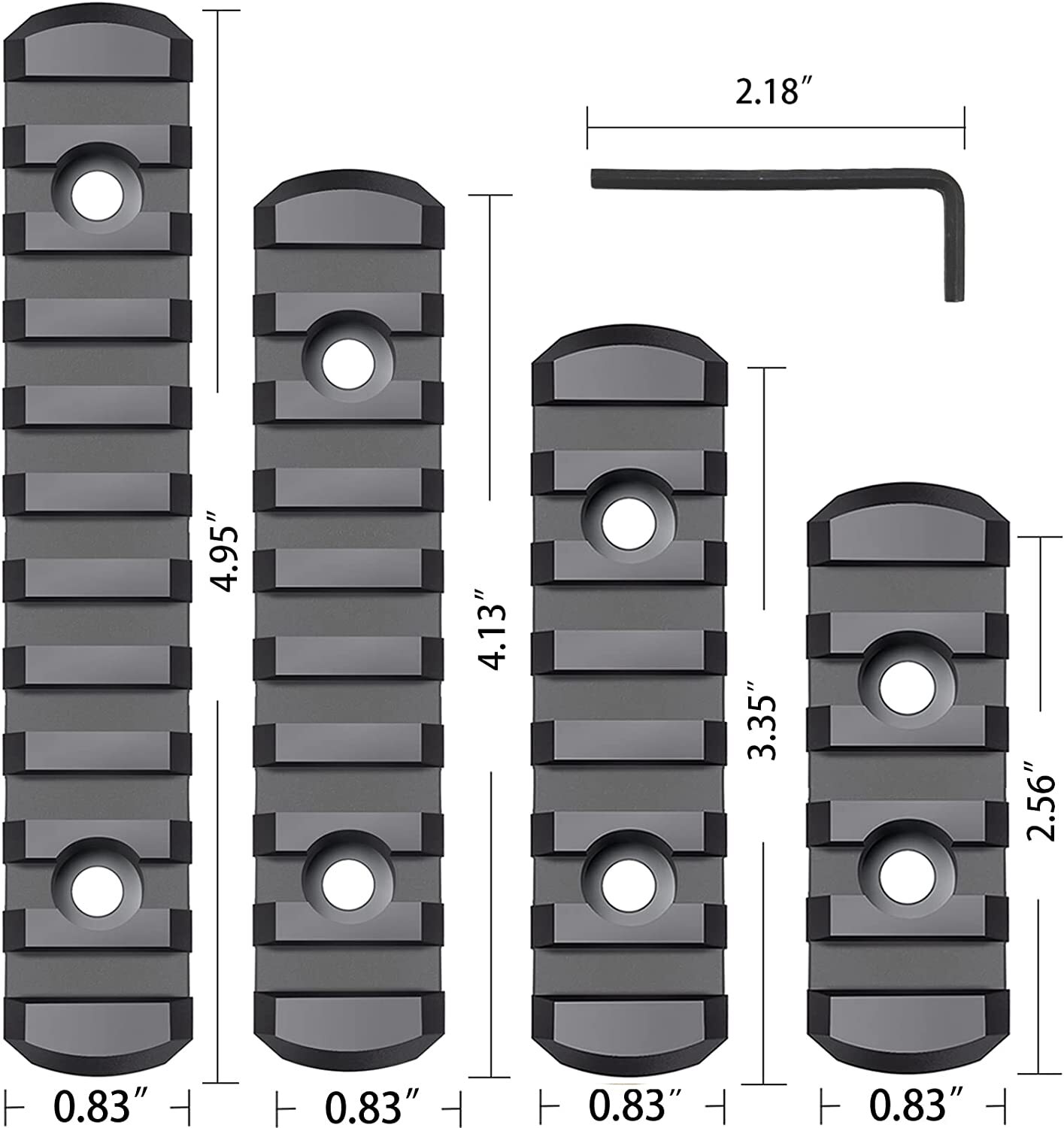 Mlock Picatinny Rails Section for Mlok System, 3 5 7 13 Slots Nylon M ...