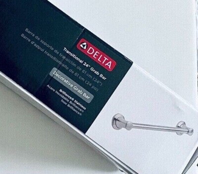 Delta 41724-SS 24" Grab Bar w/ Mounting Assembly - Brilliance Stainless ...