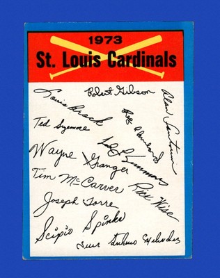 1973 Topps Set-Break St. Louis Cardinals Team Checklist EX-EXMINT ...