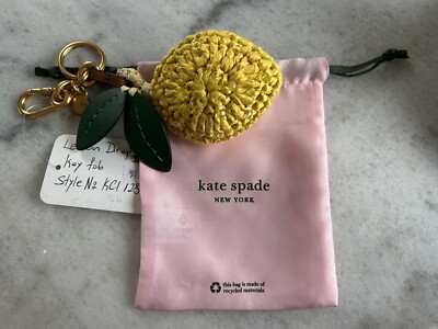 Kate Spade Lemon Drop Beaded Crochet Key Fob Bag Charm Keychain #KC128 ...