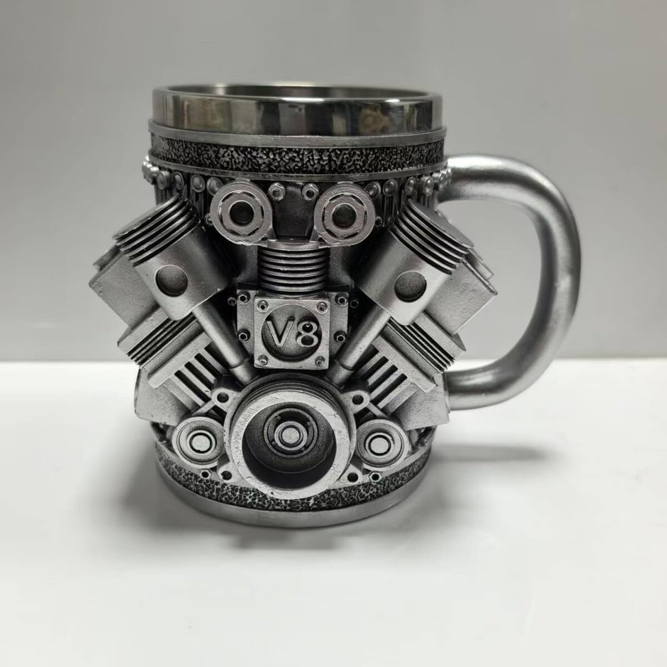 Personalized 3D Engine Stainless Steel Cup Double-Wall Insulated Coffee ...