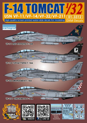 DXM decal 1/32 USN F-14 TOMCAT VF-11 / VF-14 / VF-32 / VF-211 | eBay