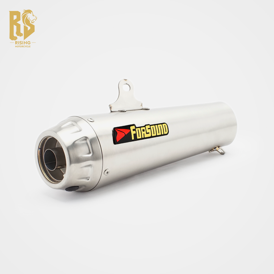 Universal Motorcycle Exhaust 38–51mm Silver Stainless Steel Muffler ...