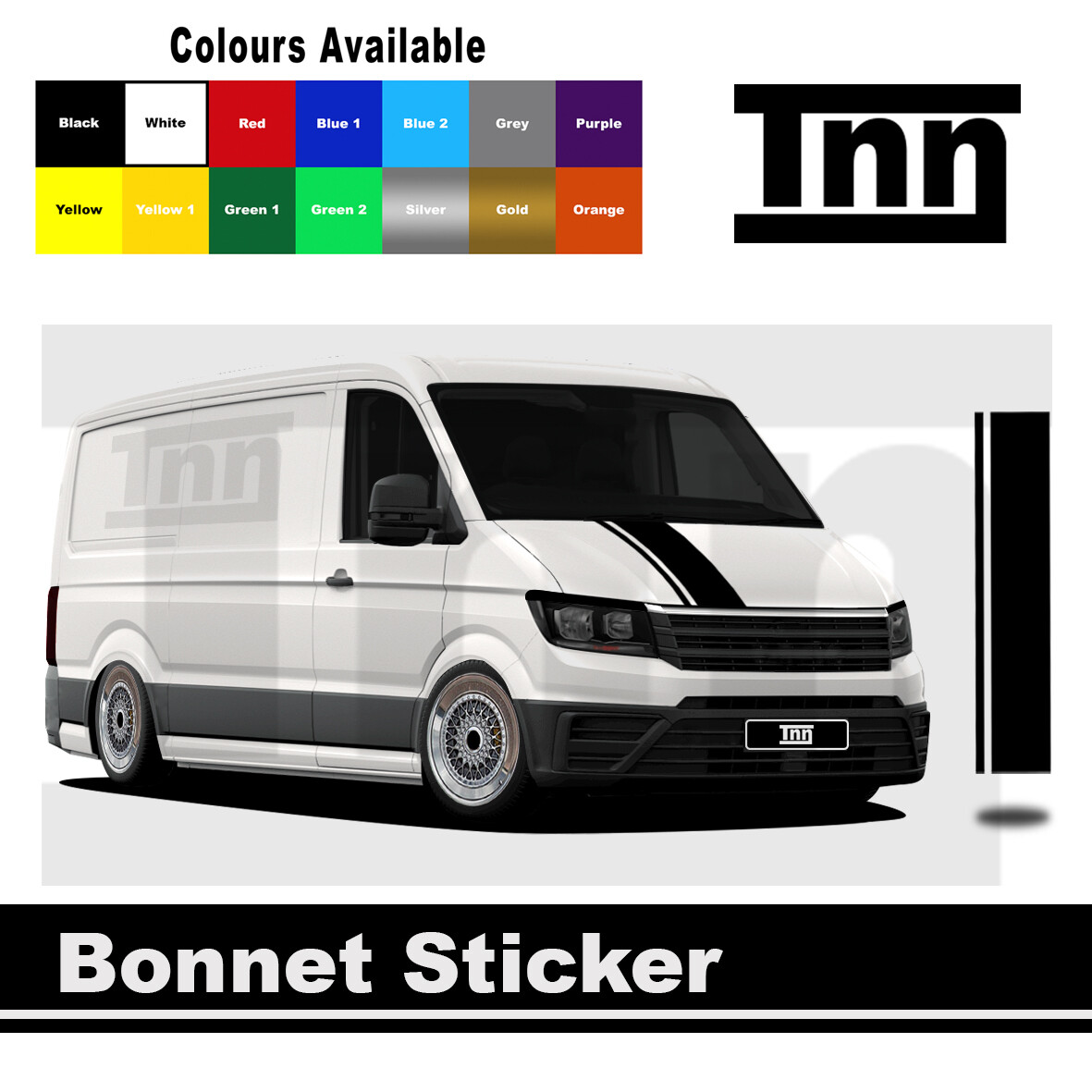 Bonnet Sticker for Volkswagen VW Crafter MWB Graphics Stripes Decals ...